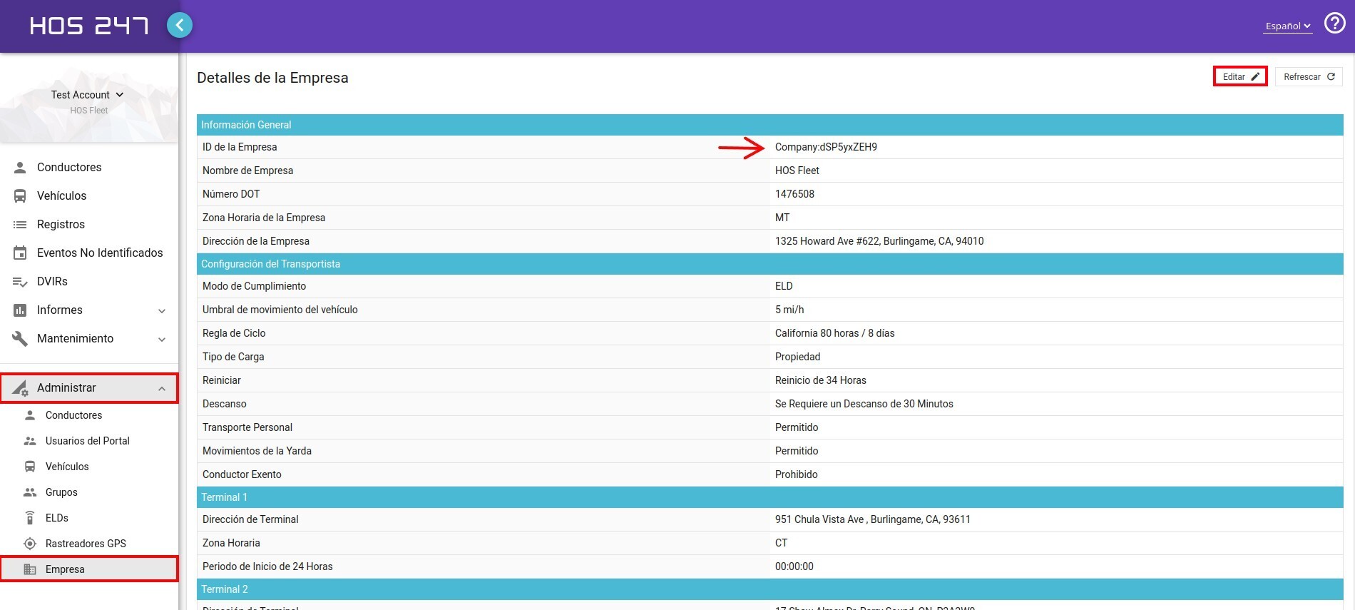 Cómo Activar la Integración con Project44 – HOS247 Centro de Apoyo al Cliente
