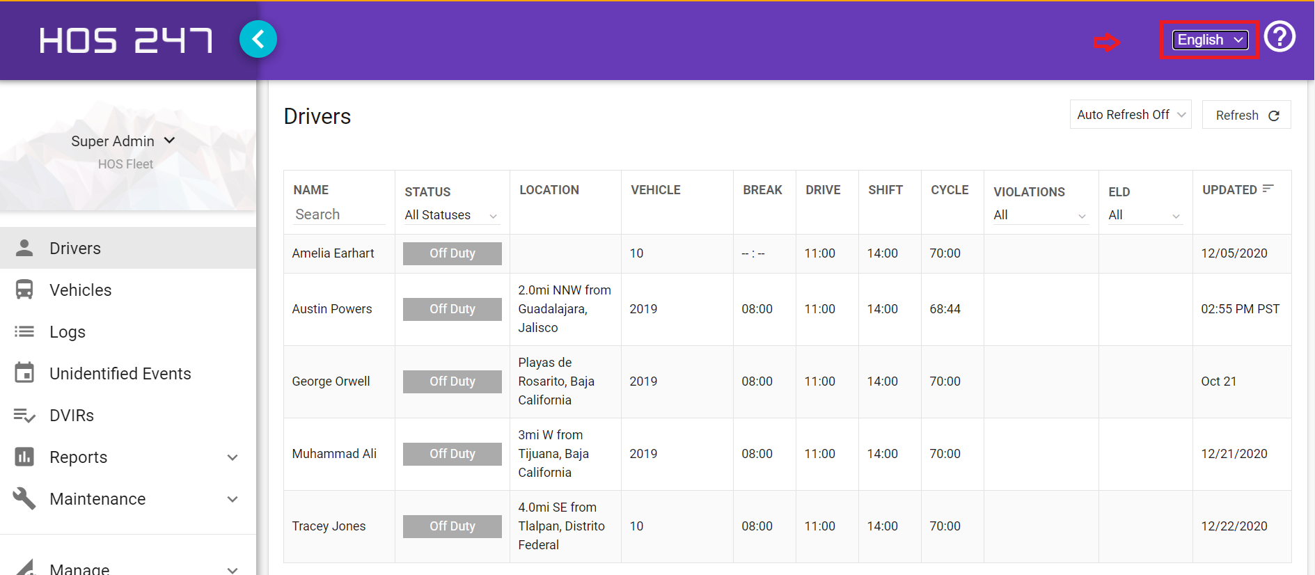 Cambiar el Idioma a Español – HOS247 Centro de Apoyo al Cliente