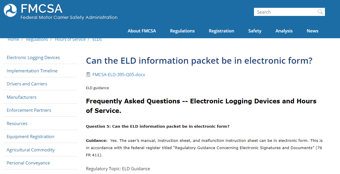 ELD Information Packet – HOS247 Support Center
