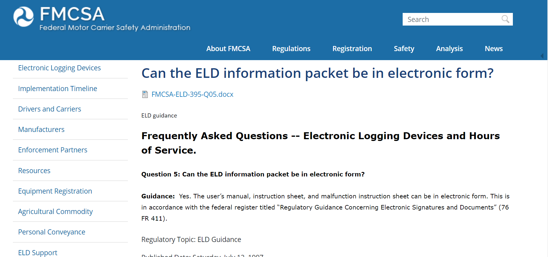 Paquete de Información ELD – HOS247 Centro de Apoyo al Cliente